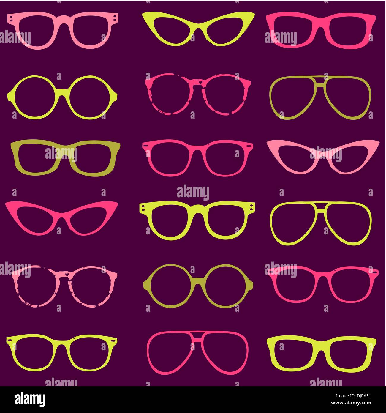 Trendy seamless pattern - different frames of spectacles Stock Vector ...