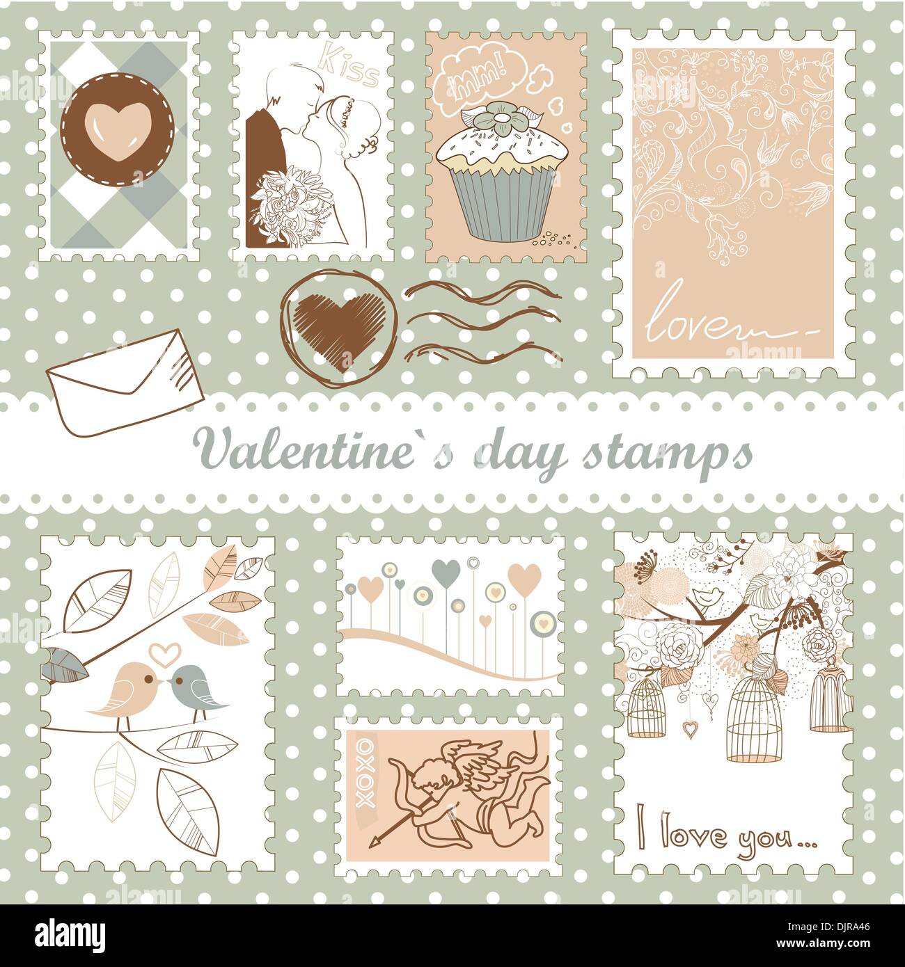 Happy postal love vector vectors hi-res stock photography and images ...