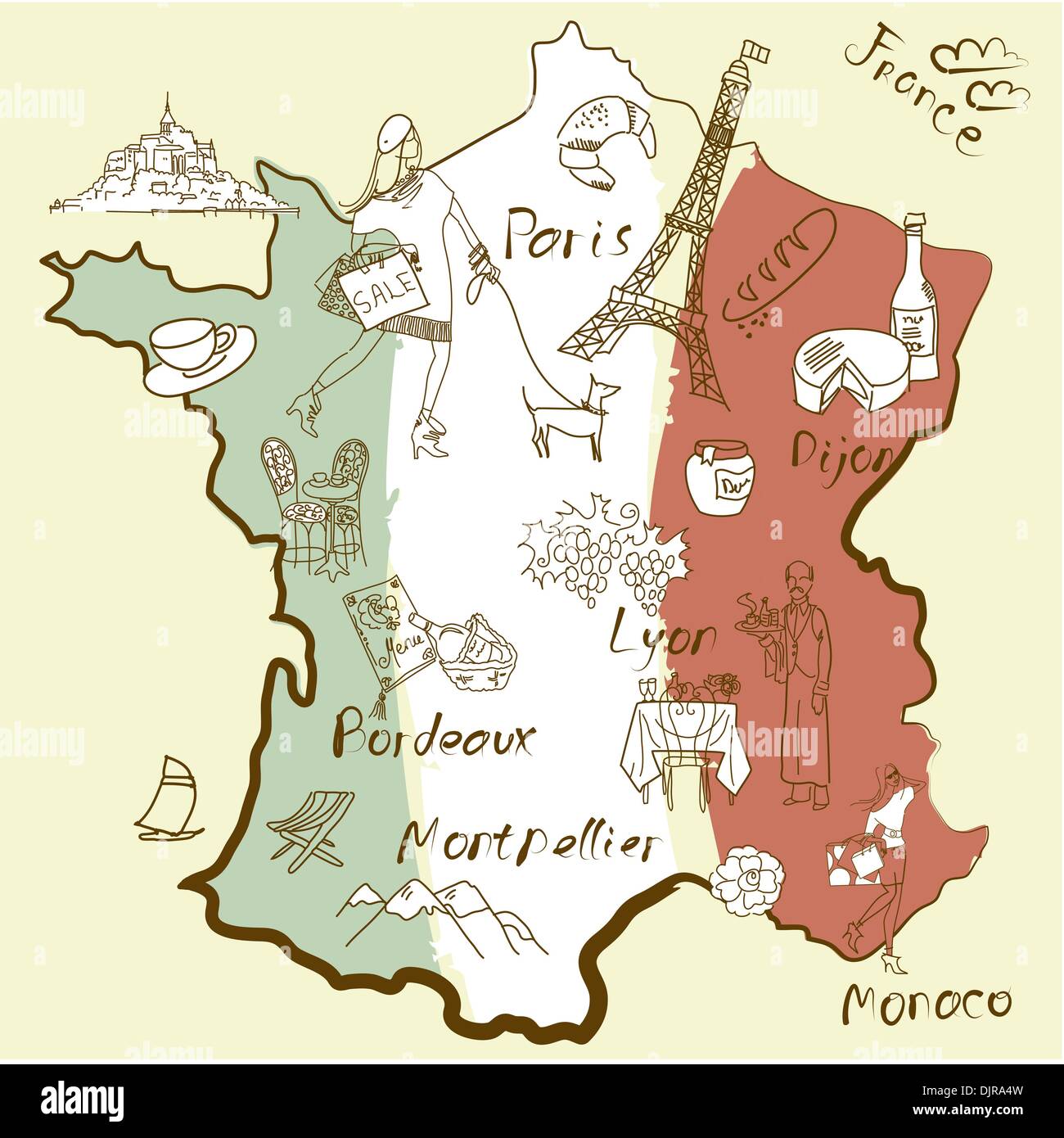 French things Stock Vector Images - Alamy