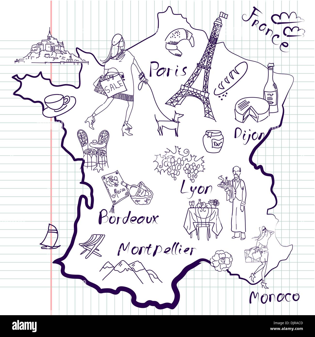 French Map Coloring Page
