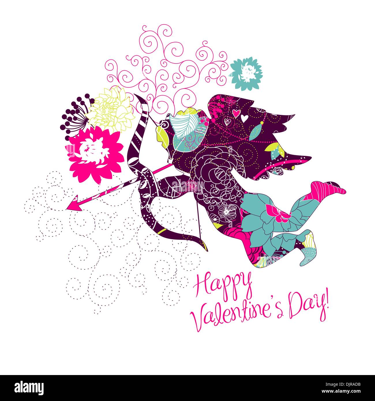 Cute Cupid. Happy Valentine's Day card Stock Vector Image & Art - Alamy