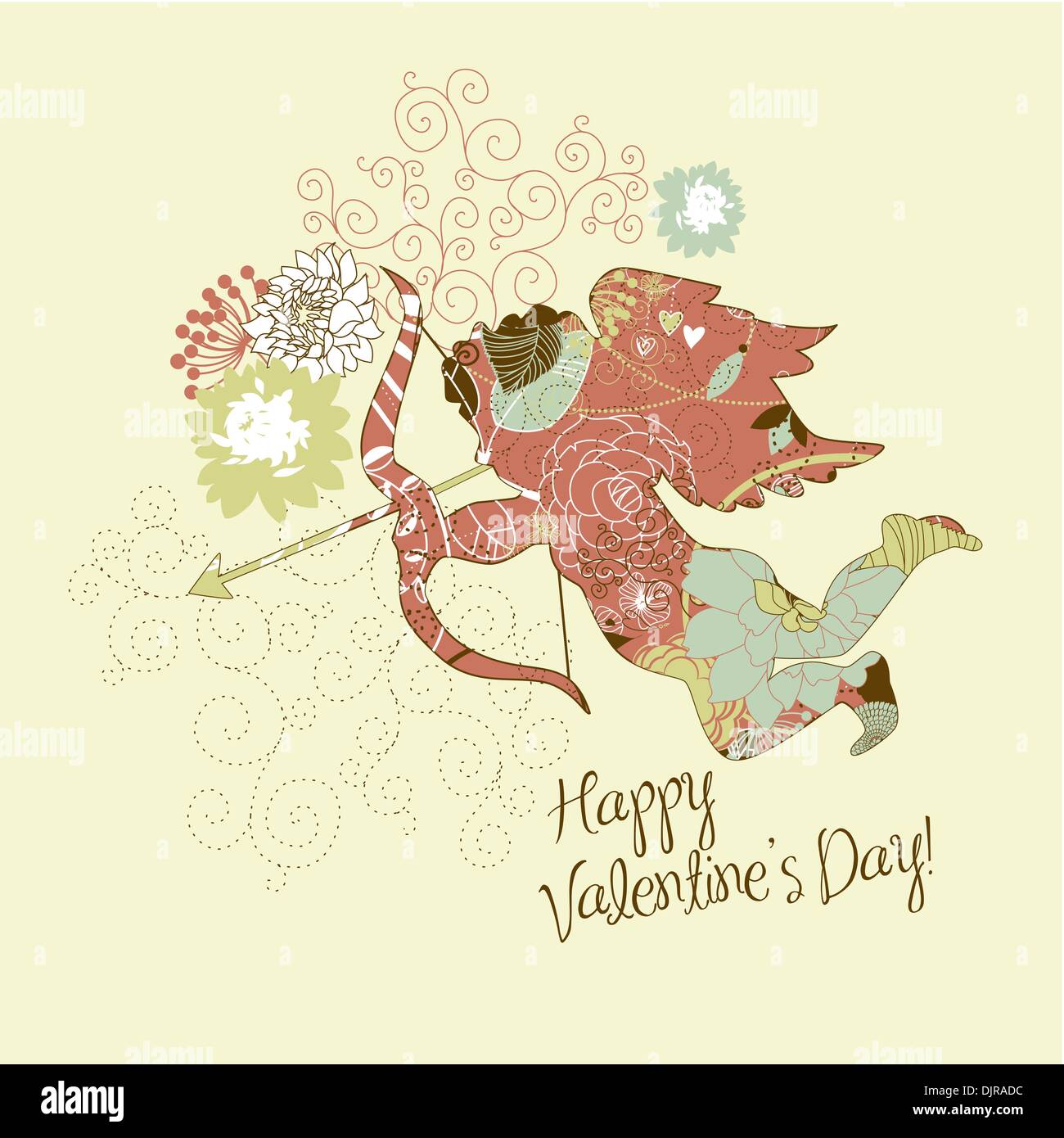 Cute Cupid. Happy Valentine's Day card Stock Vector Image & Art - Alamy