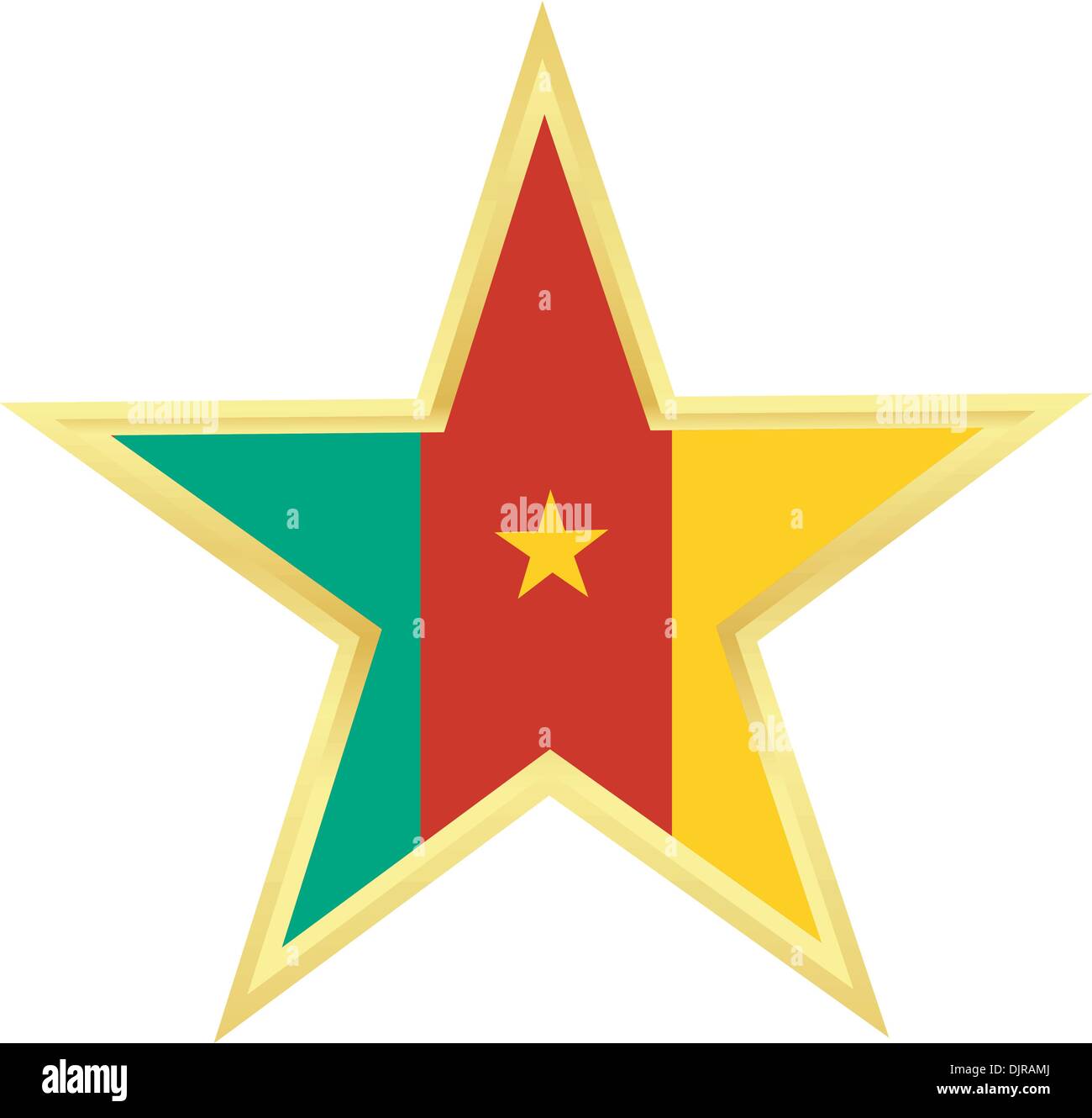 Gold star with a flag of Cameroon Stock Vector Image & Art - Alamy