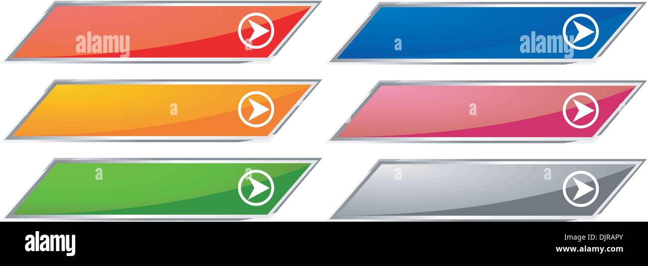 Shiny rectangle menu buttons vector hi-res stock photography and images ...