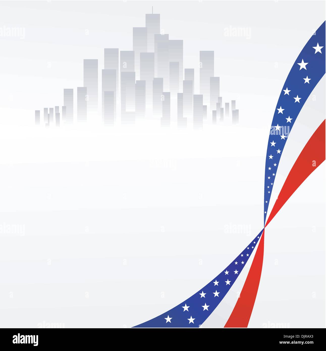 Vector illustration of an American flag and the city Stock Vector Image ...