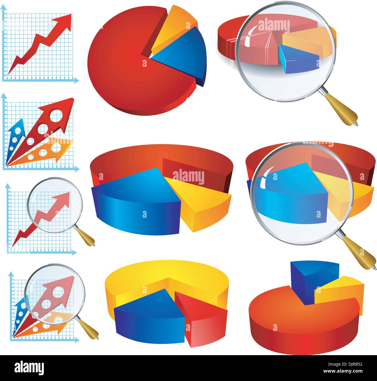 Vector collection of colorful diagrams for business Stock Vector Image ...
