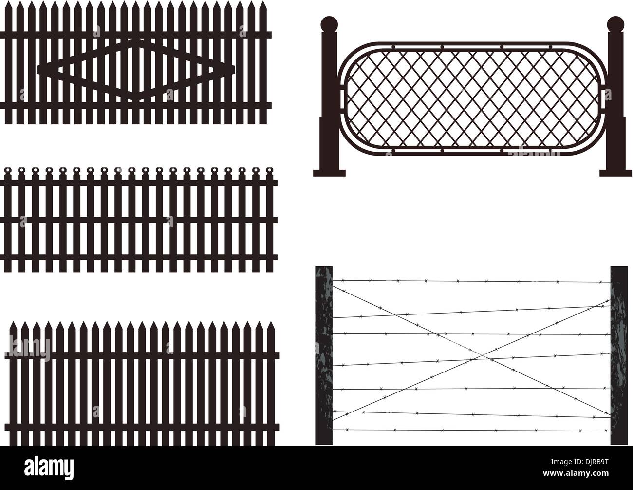 Set of silhouettes of fences. vector Stock Vector Image & Art - Alamy