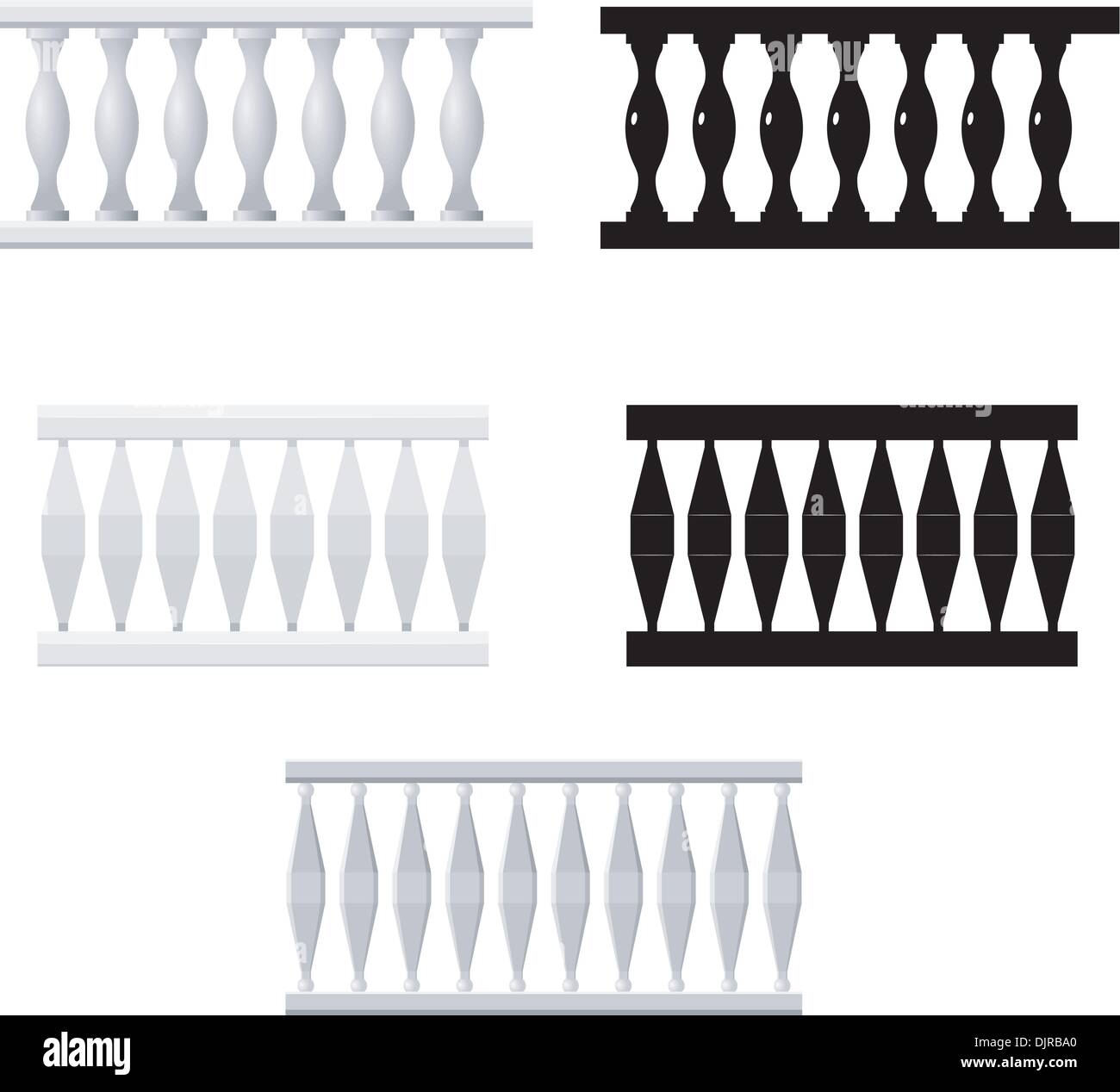 Set of silhouettes balusters Stock Vector Image & Art - Alamy