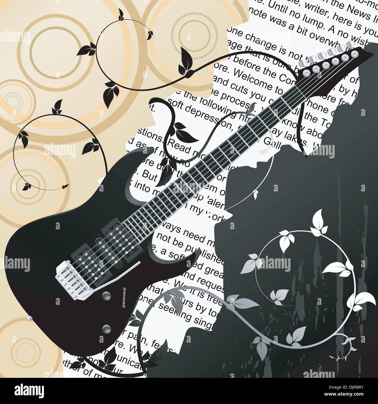 Abstract vector background with guitar Stock Vector Image & Art - Alamy