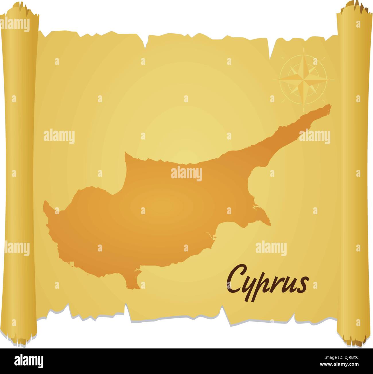Vector parchment with a silhouette of Cyprus Stock Vector Image & Art ...
