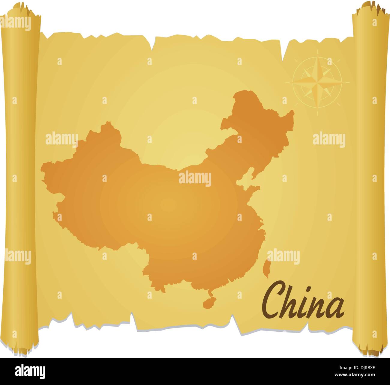 Vector parchment with a silhouette of China Stock Vector Image & Art ...