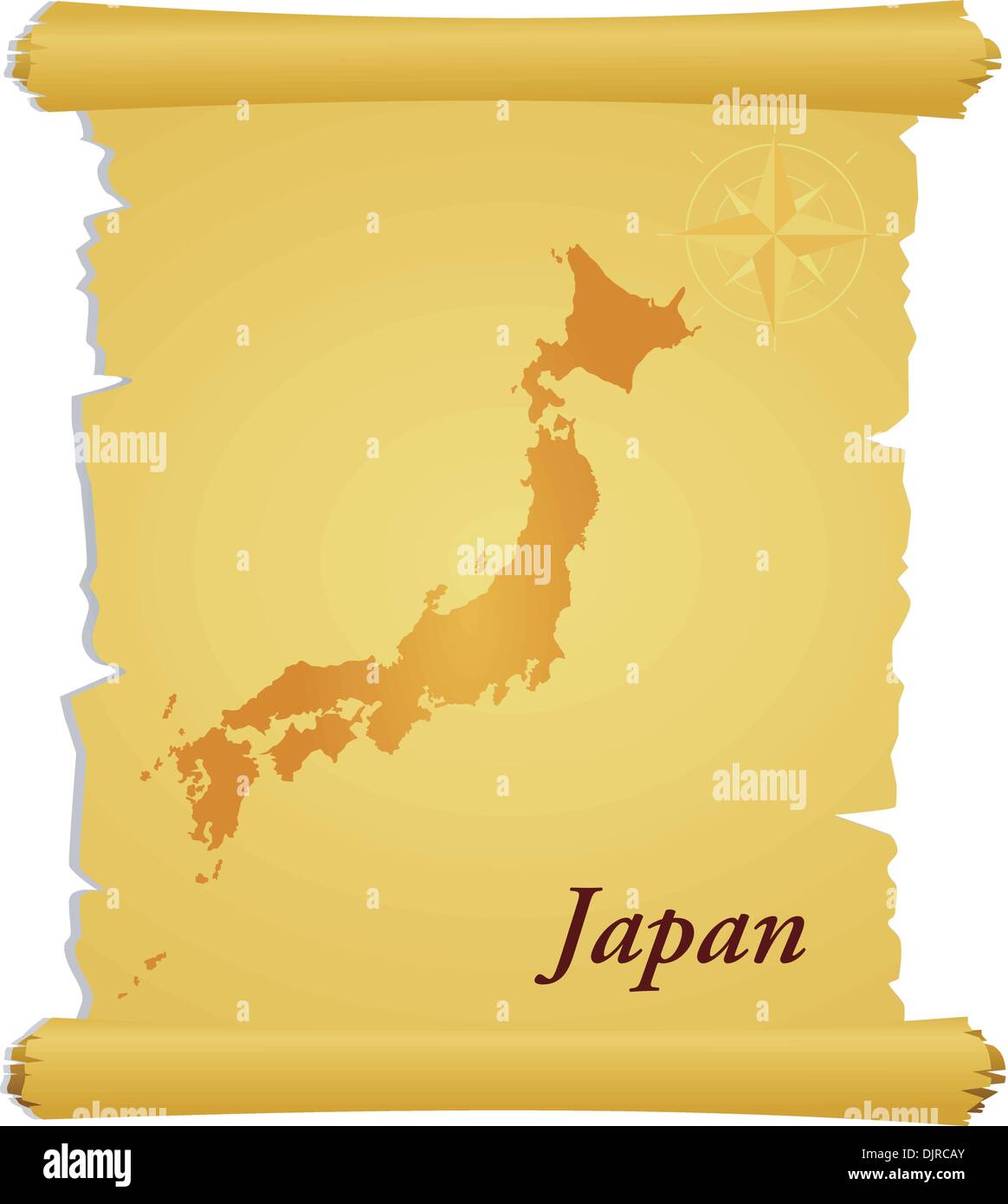 Vector parchment with a silhouette of Japan Stock Vector Image & Art ...