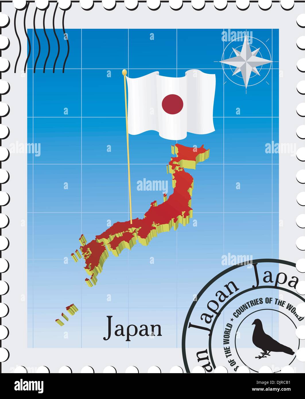 Vector stamp with the image maps of Japan Stock Vector Image & Art - Alamy