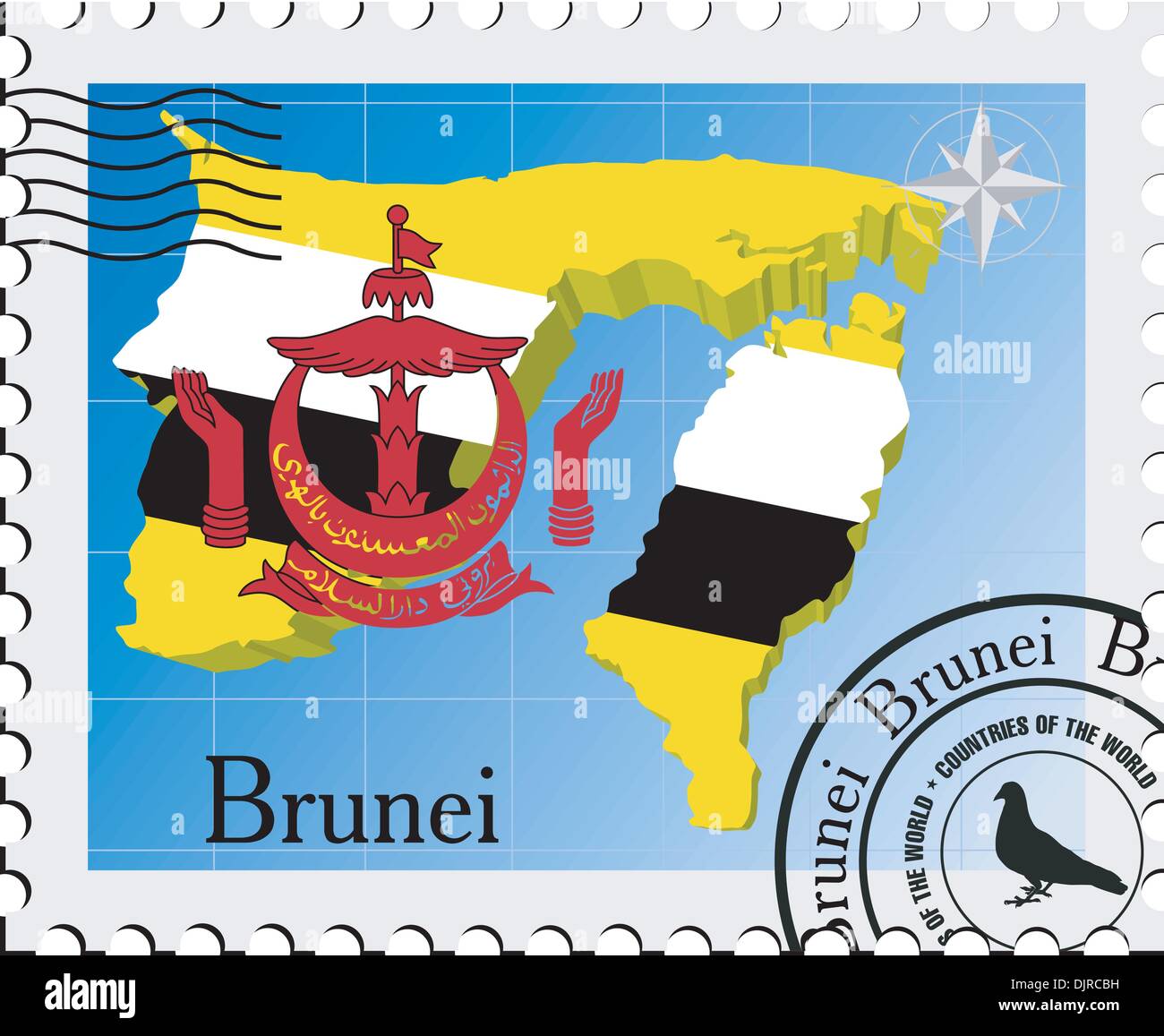 Vector stamp with the image maps of Brunei Stock Vector Image & Art - Alamy