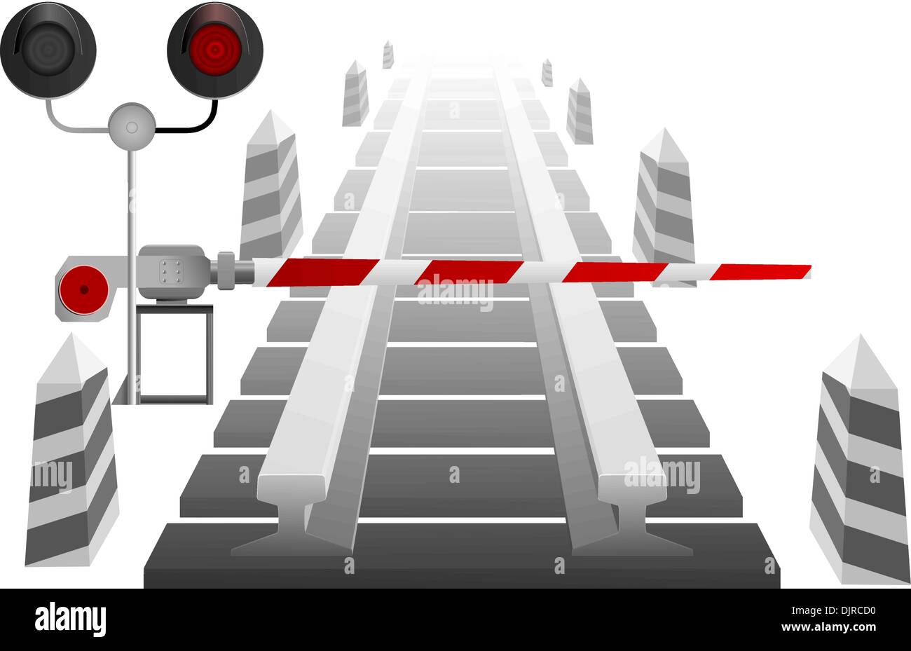 Vector illustration of a railway crossing Stock Vector Image & Art - Alamy