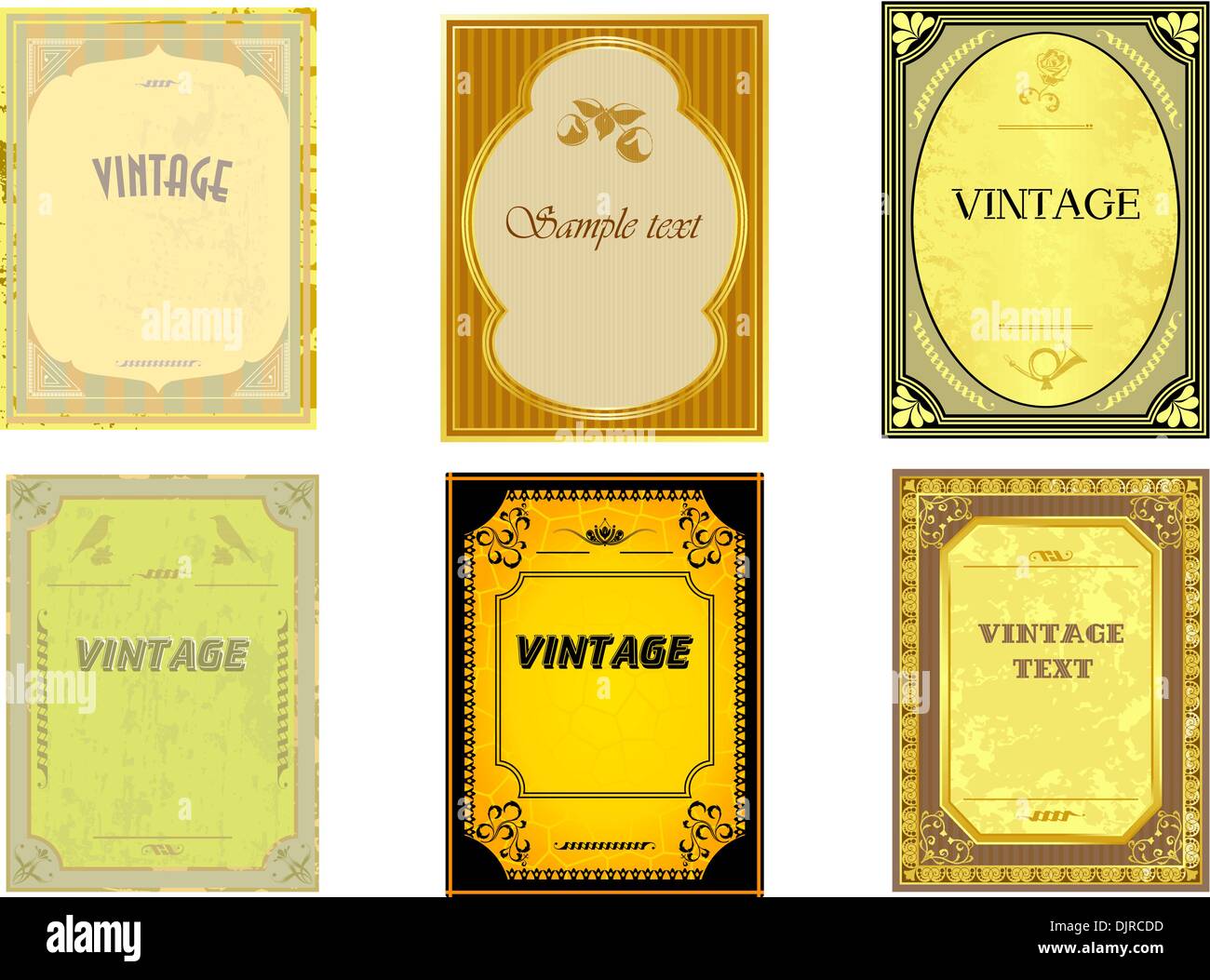collection of vintage of vertical labels. vector Stock Vector Image ...