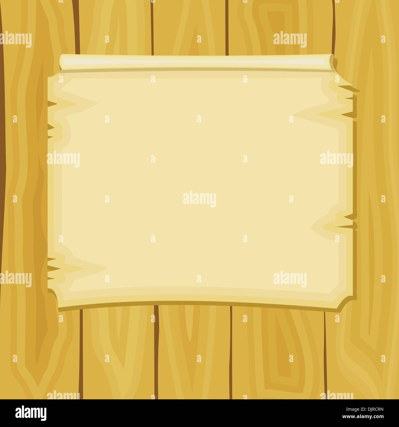 Vector illustration of cartoon announcement on wooden boards Stock ...