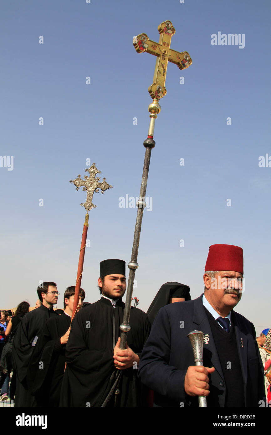 The Greek Orthodox Theophany procession at Qasr al Yahud from the ...