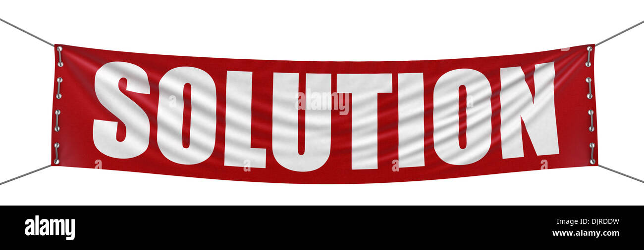 Solution Banner (clipping path included Stock Photo - Alamy