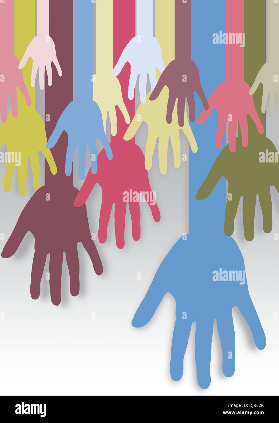 Background colorful silhouette hands design Stock Photo - Alamy