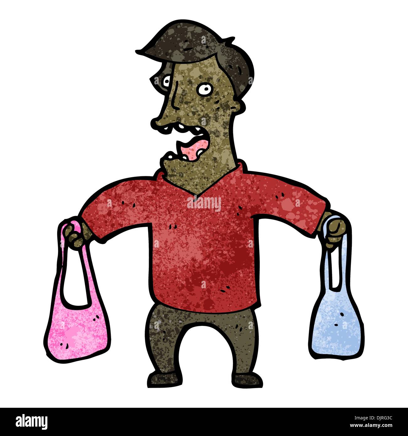 Old man carrying bags Stock Vector Images - Alamy