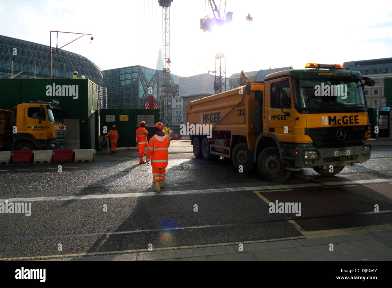 Bloomberg Place construction site on Queen Victoria Street in the City ...