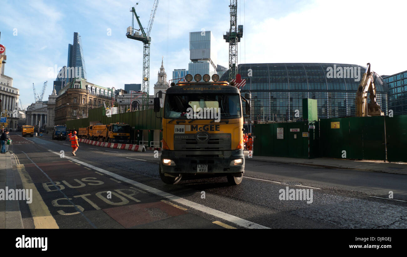 Bloomberg Place construction site on Queen Victoria Street in the City ...