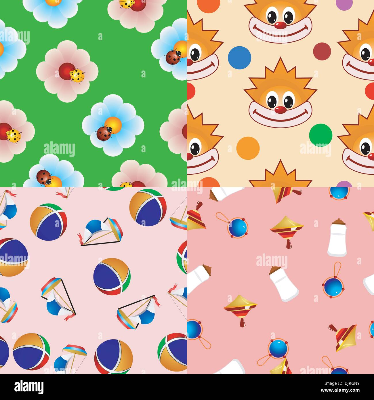 Collection of seamless textures with toys Stock Vector Image & Art - Alamy