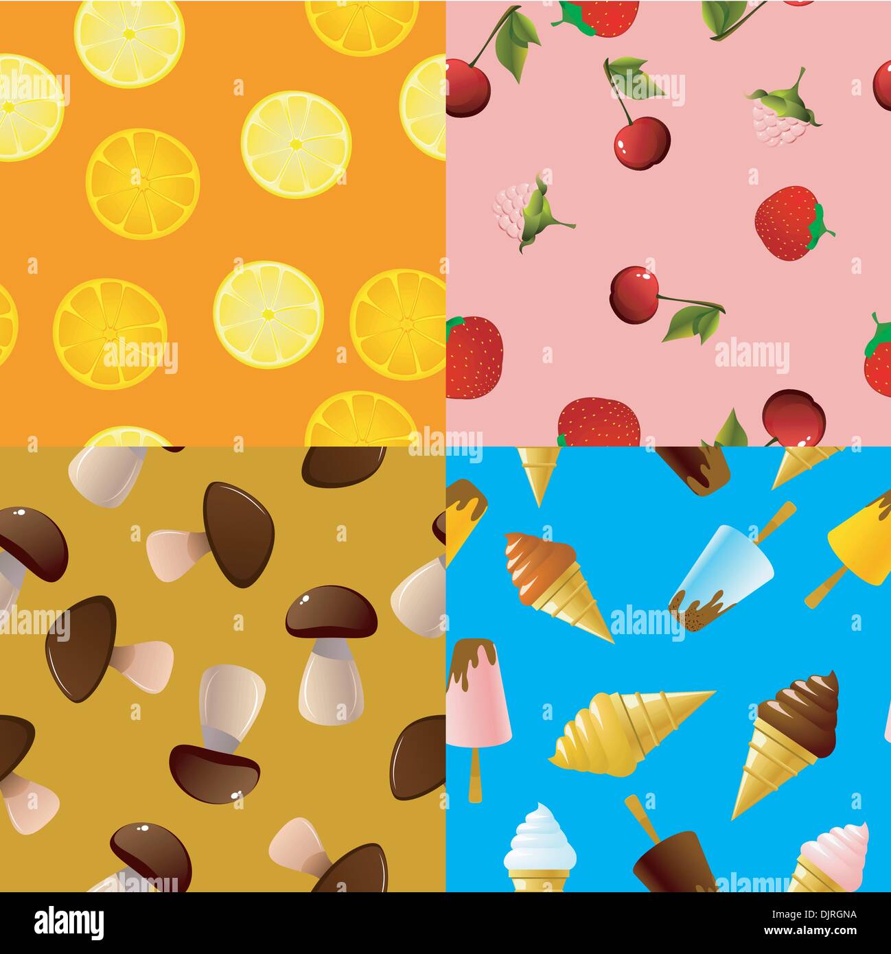 Collection of seamless textures of food Stock Vector Image & Art - Alamy