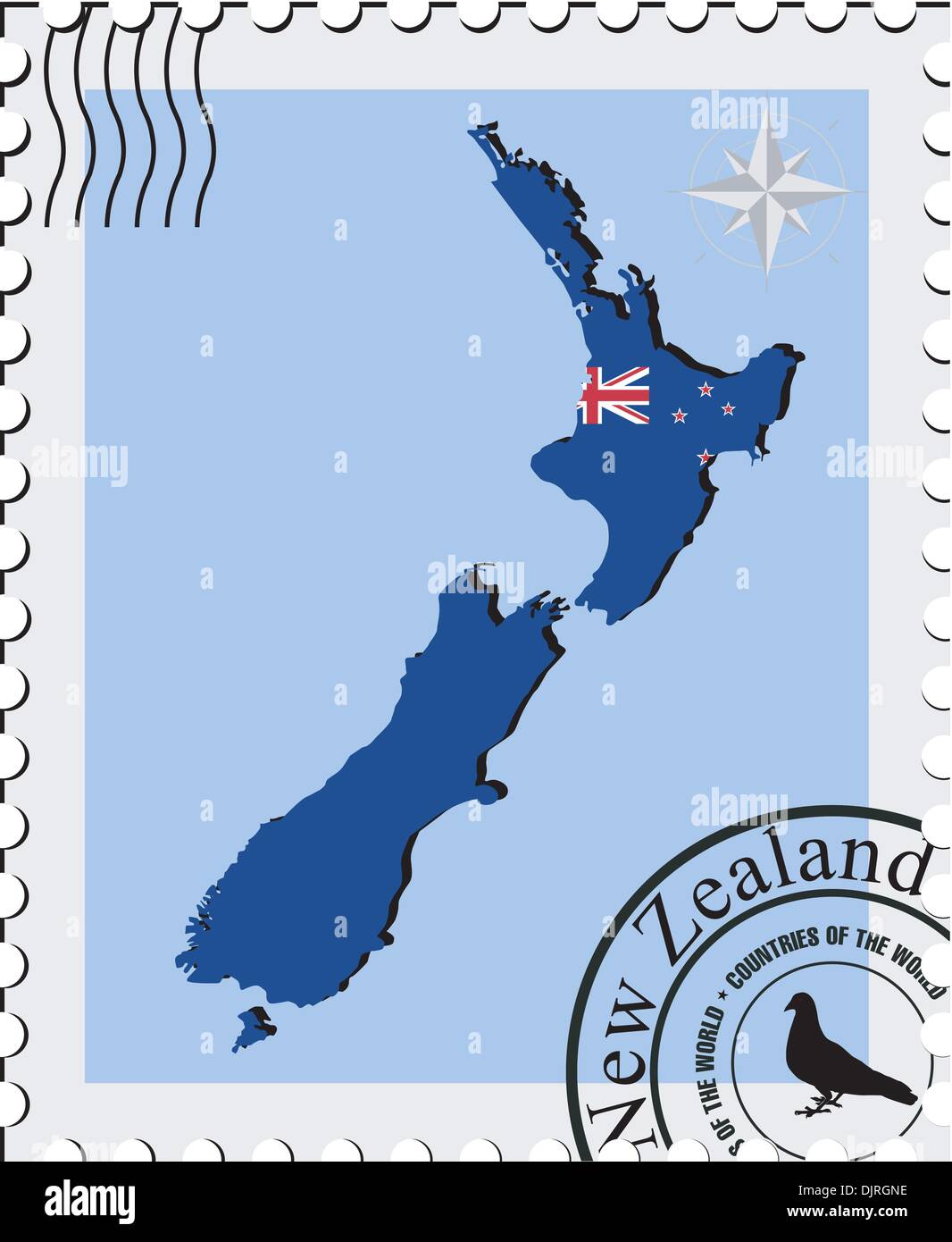 Vector stamp with the image maps of New Zealand Stock Vector Image ...