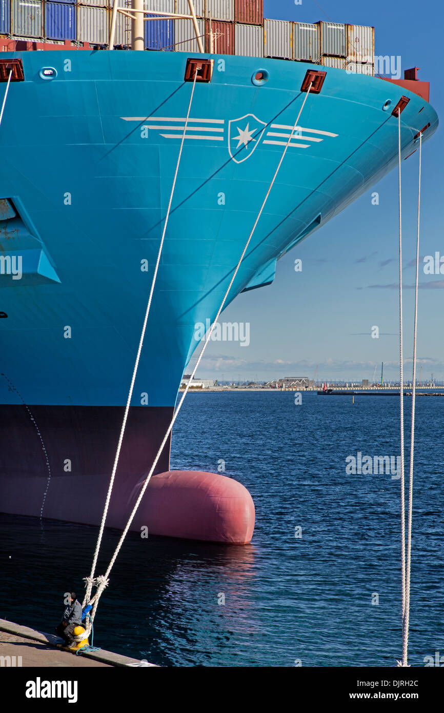 Bow of a container ship Stock Photo - Alamy