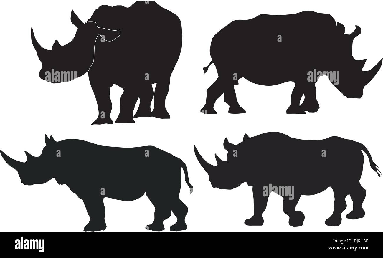 Rhino side Stock Vector Images - Alamy