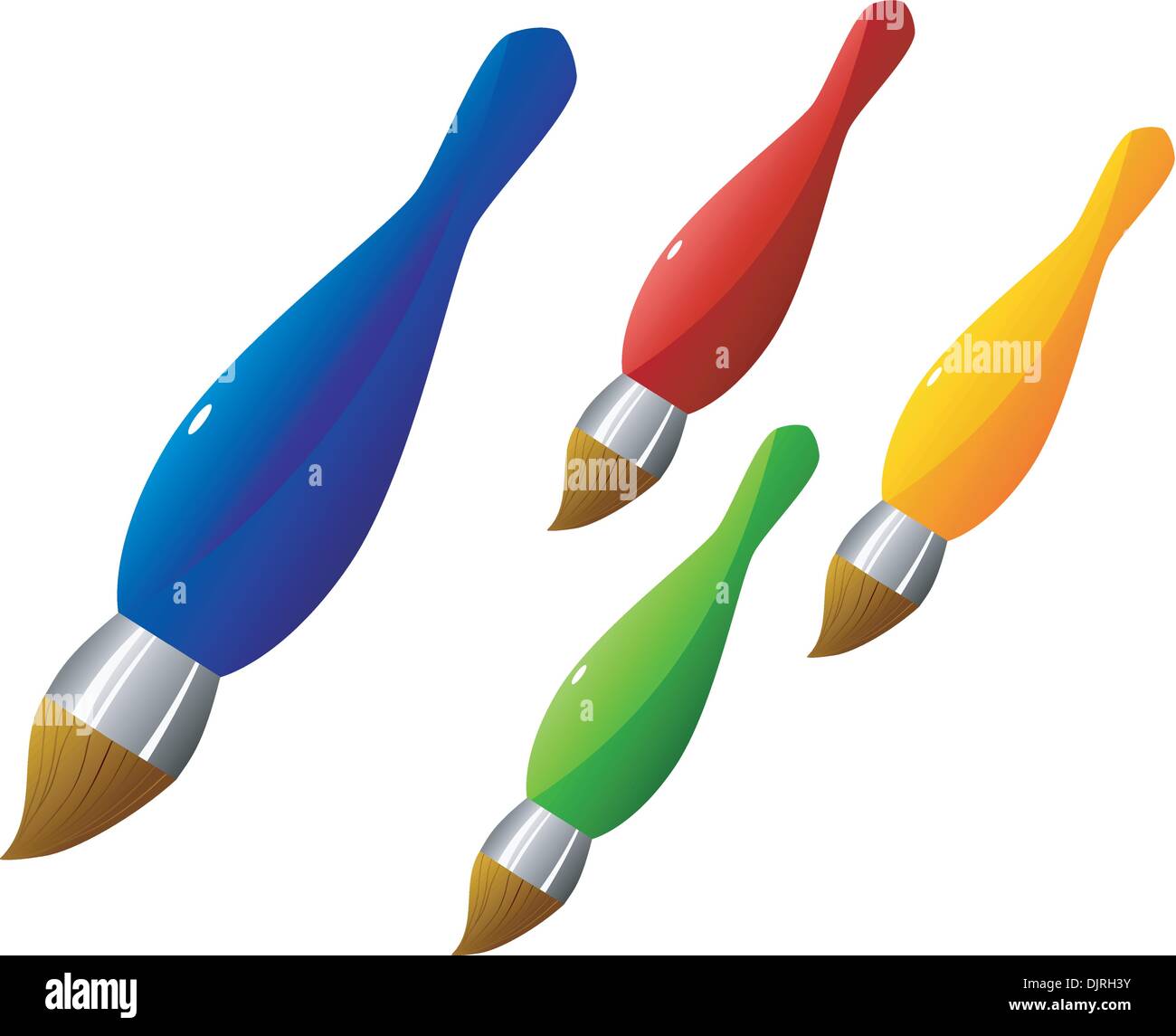 Collection of vector illustrations of color brushes Stock Vector Image ...