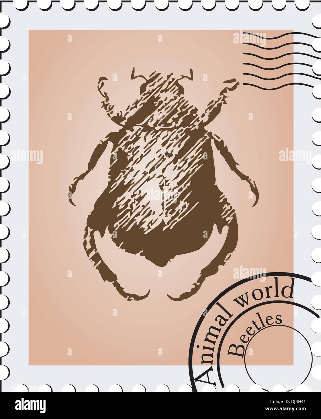 Vector stamp with a picture of a beetle Stock Vector Image & Art - Alamy