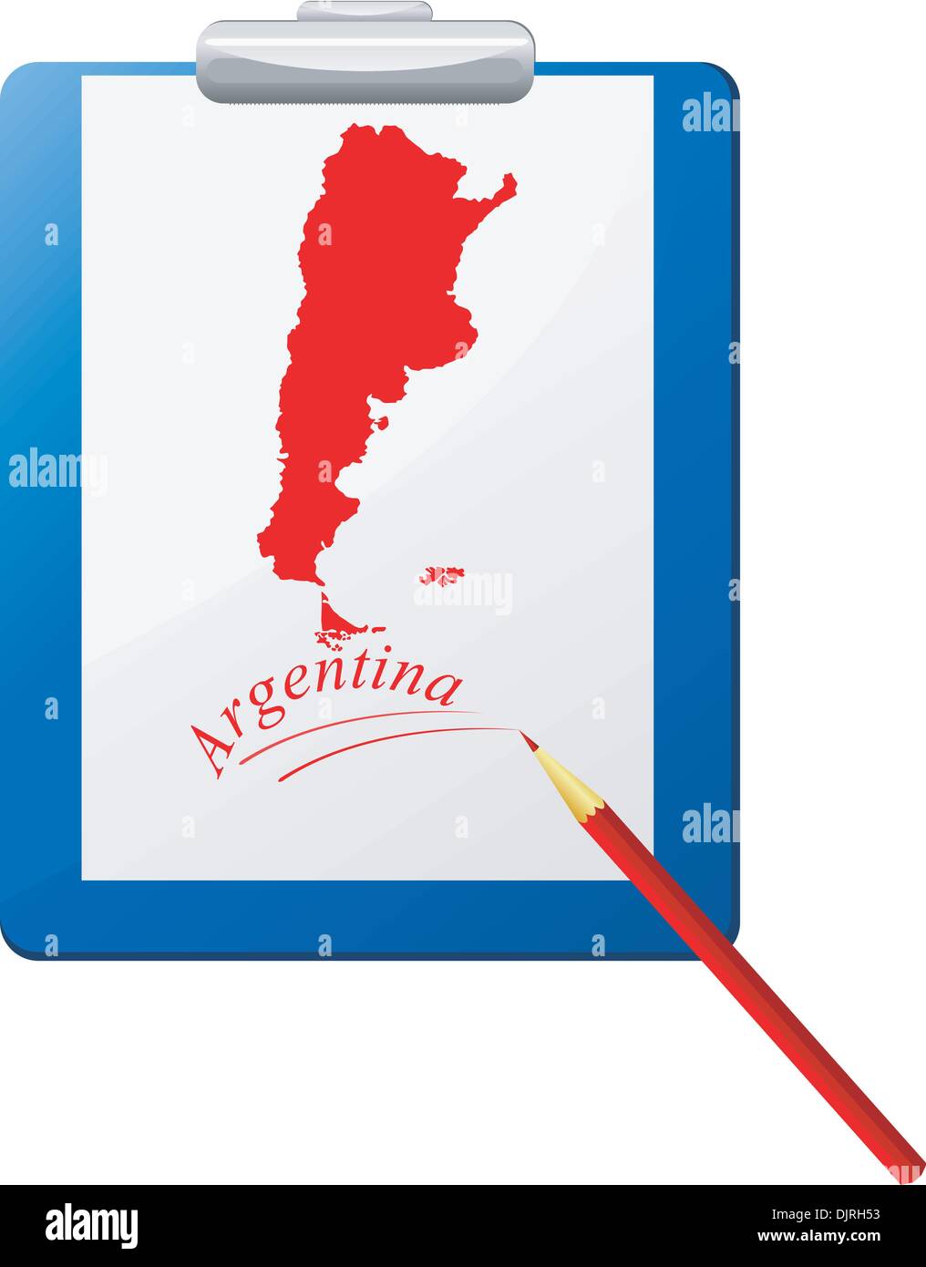 Vector illustration of the clipboard with a map of Argentina Stock ...