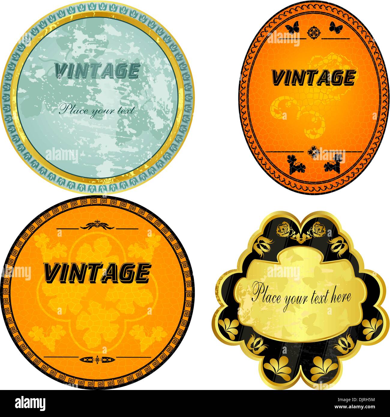Engraving oval Stock Vector Images - Alamy