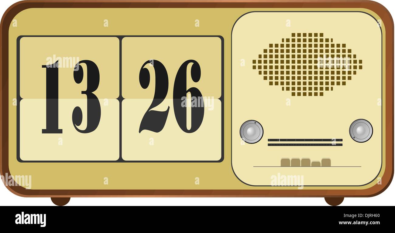 Vector illustration of old clock radio Stock Vector Image & Art - Alamy