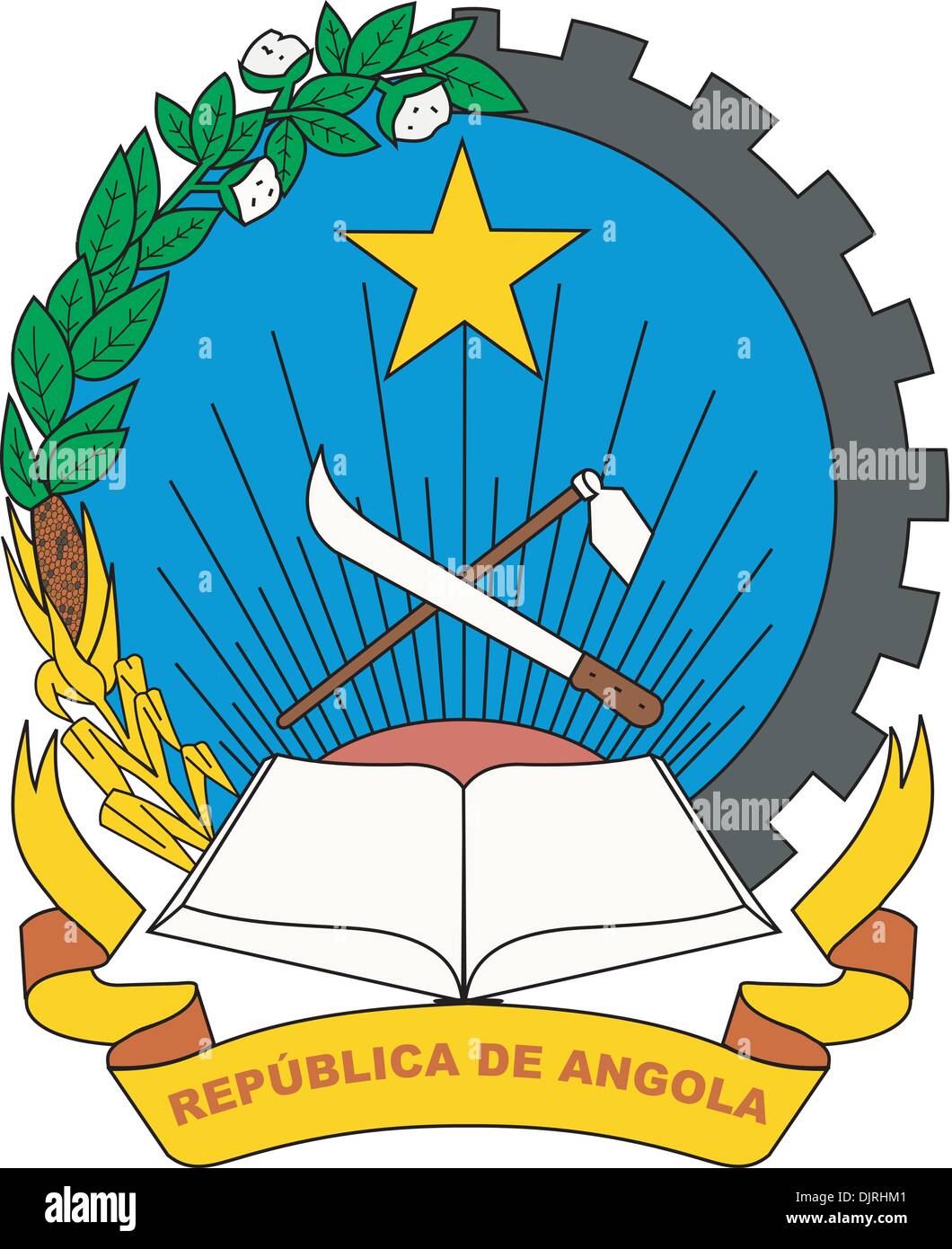 The national coat of arms of Angola Stock Vector Image & Art - Alamy