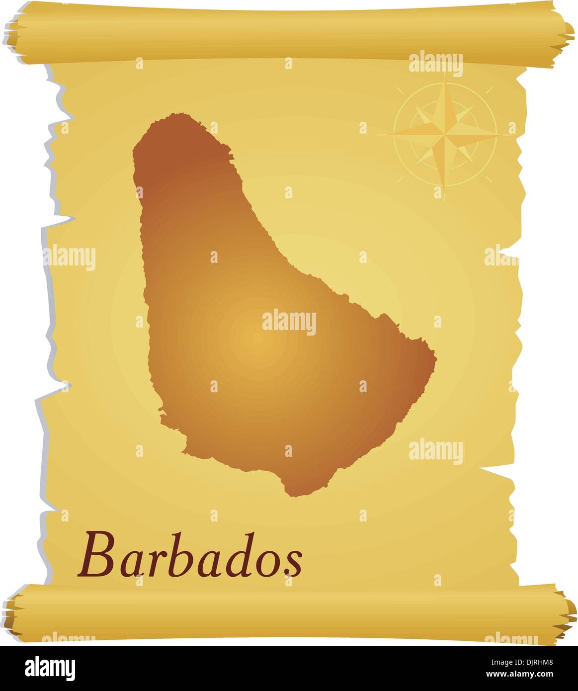 Vector parchment with a silhouette of Barbados Stock Vector Image & Art ...