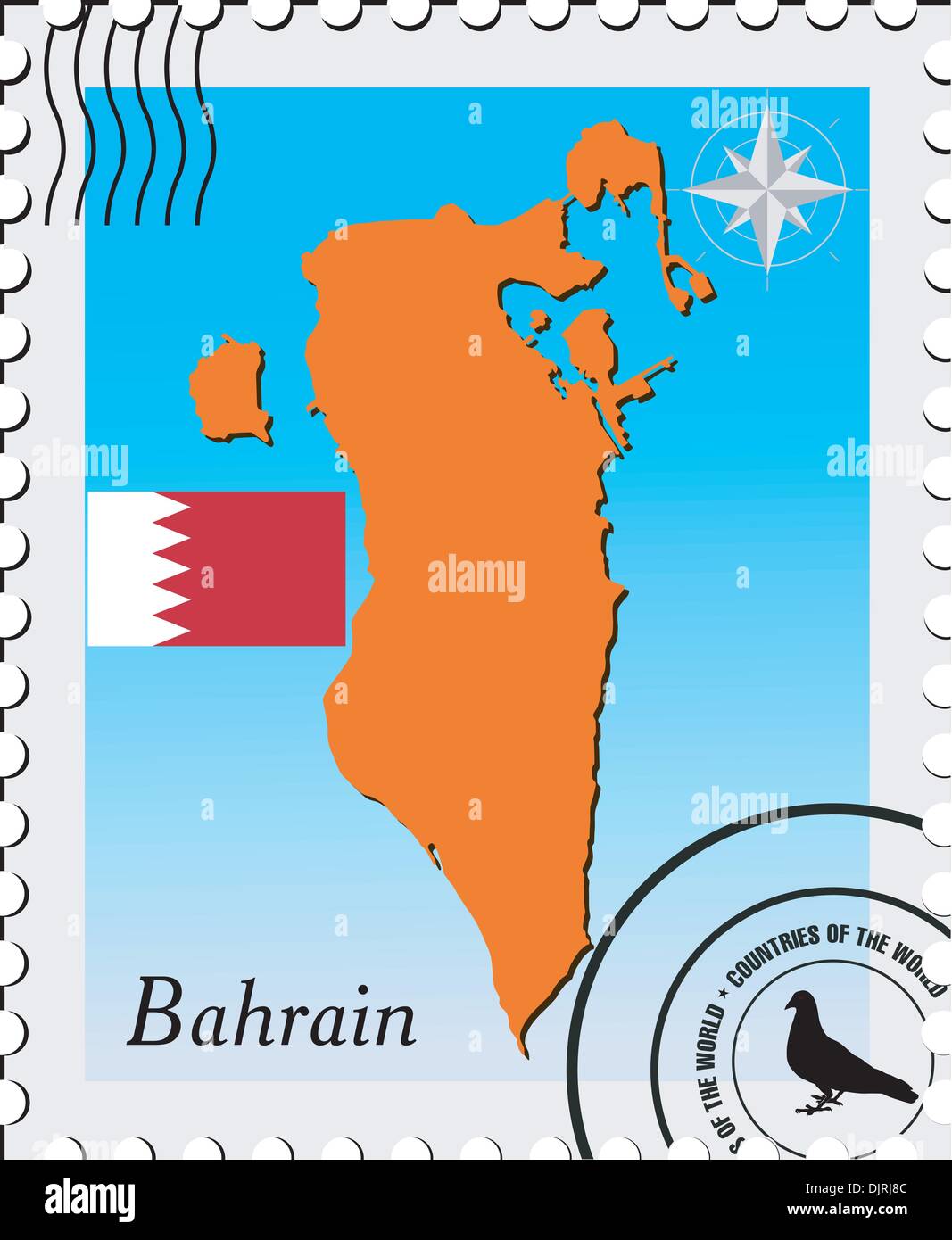 Vector stamp with the image maps of Bahrain Stock Vector Image & Art ...