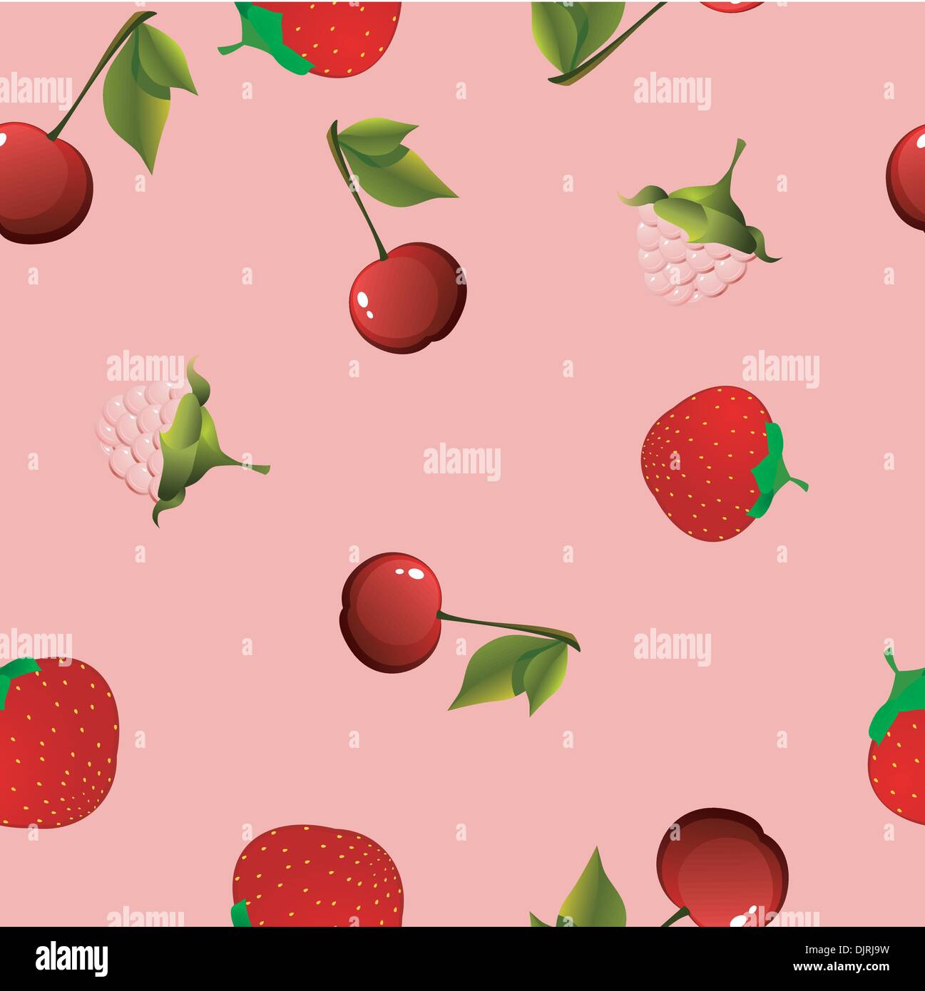 seamless texture with cherry, raspberry and strawberry Stock Vector ...