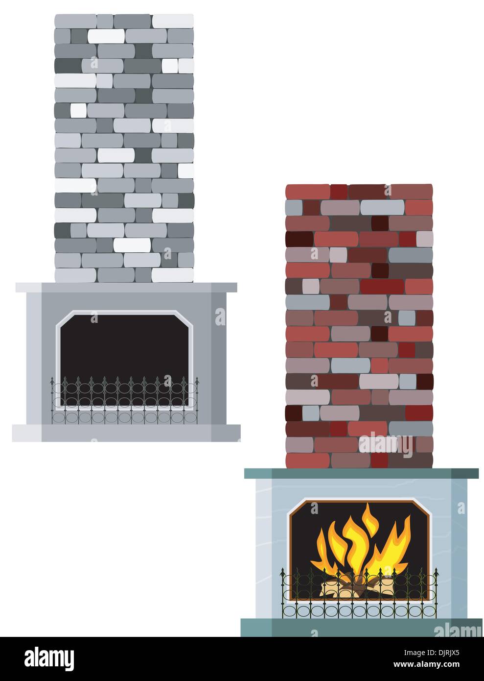 Vector illustration of fireplaces Stock Vector Image & Art - Alamy