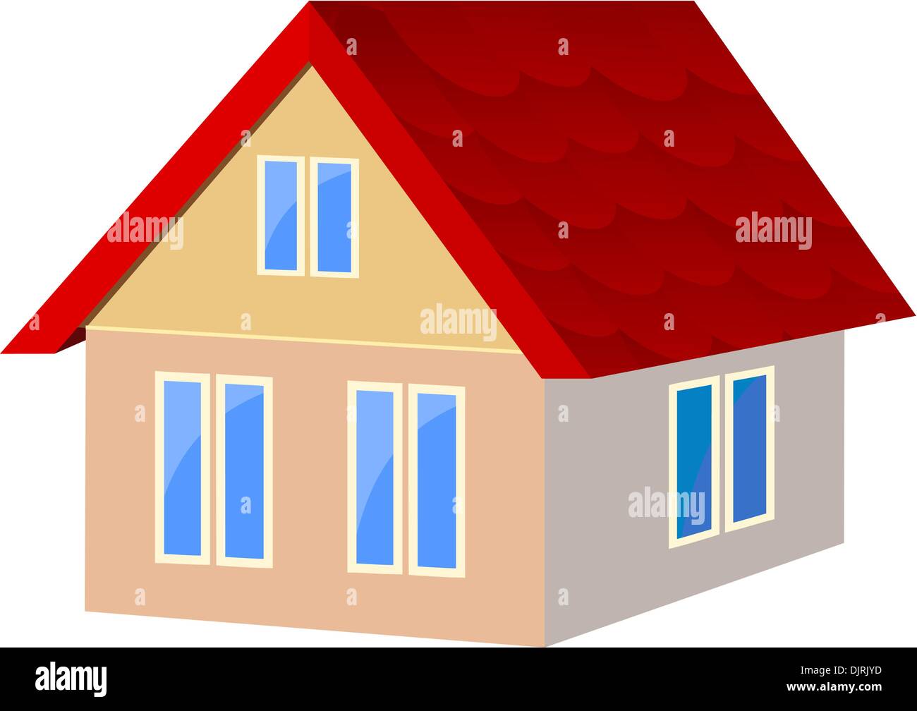 Vector illustration of houses with red tile Stock Vector Image & Art ...