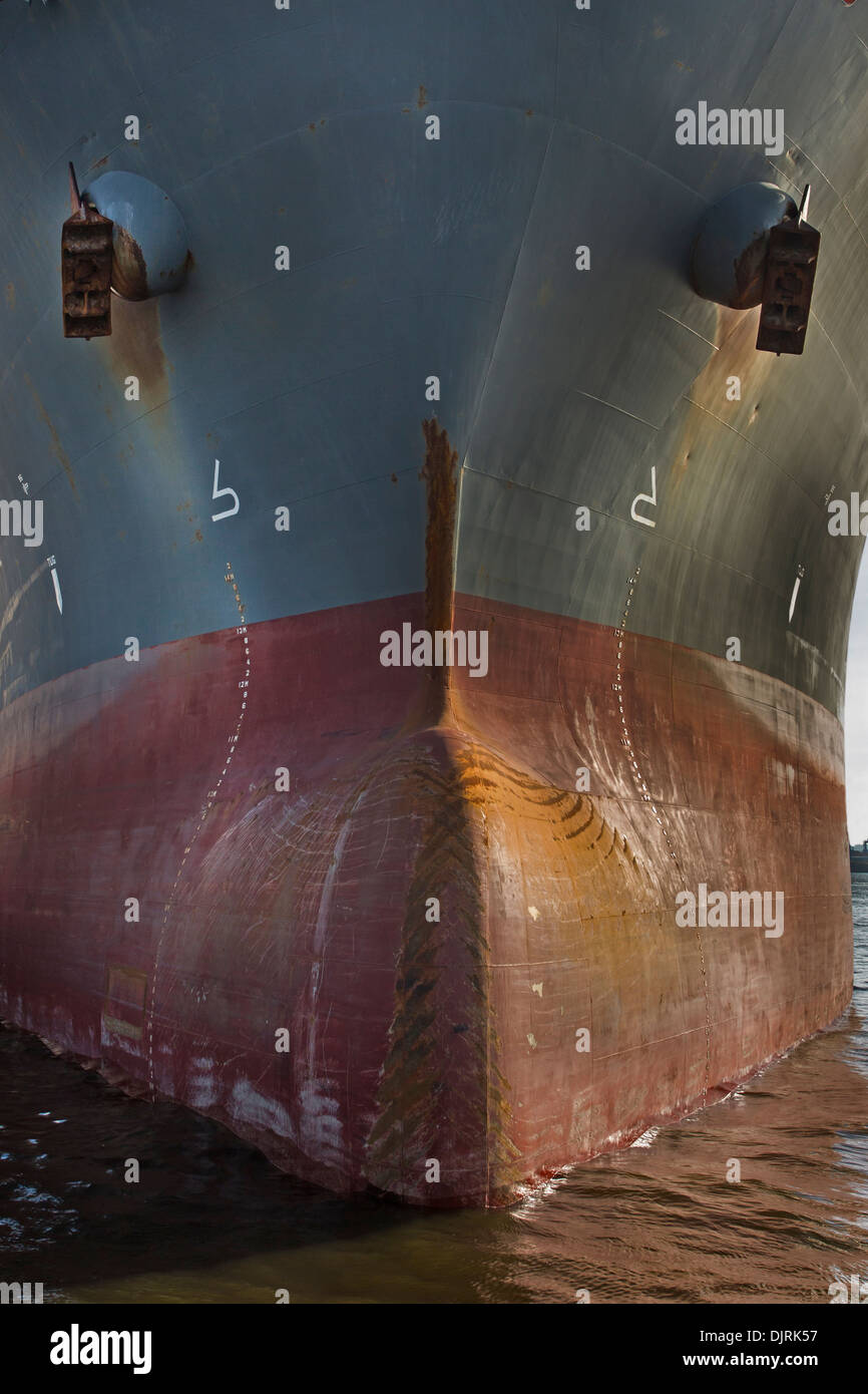 Bow of a ship, Hamburg harbour, Germany, Europe Stock Photo - Alamy