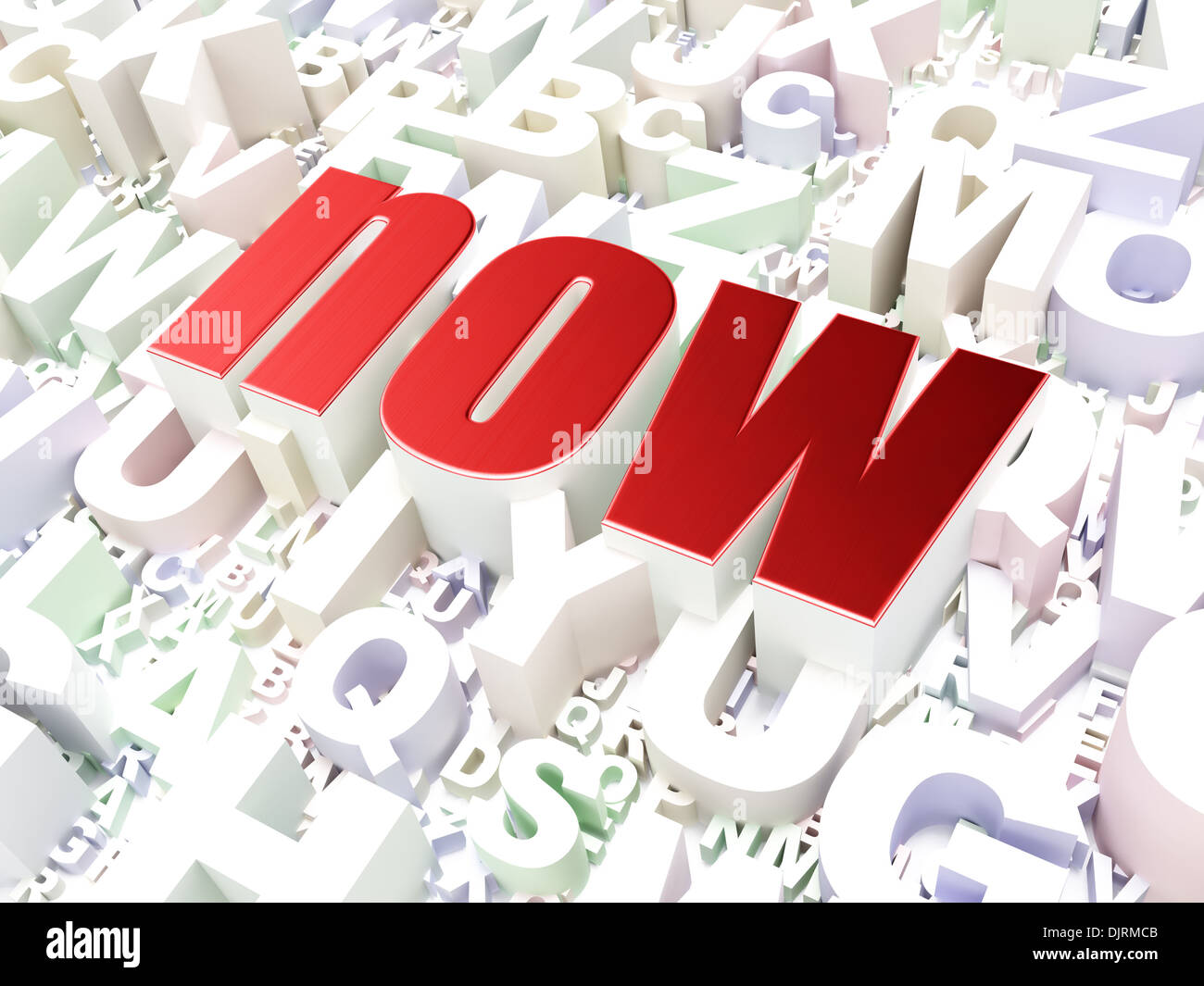 Timeline concept: Now on alphabet background Stock Photo - Alamy