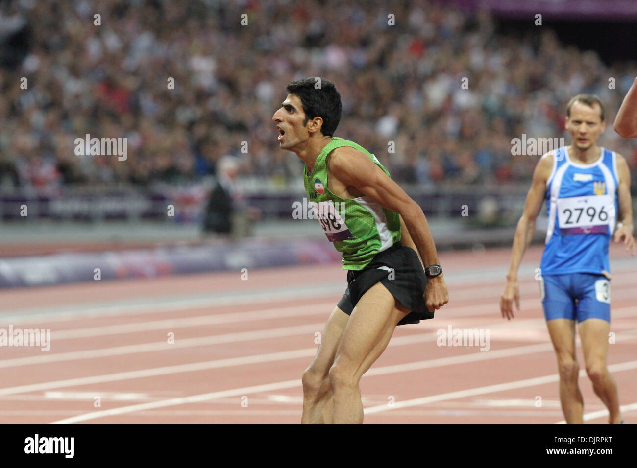 Peyman Nasiri Bazanjani of Iran celebrates winning gold in the mens ...