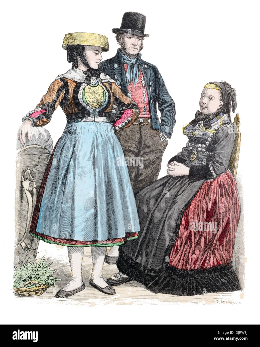 19th century XIX 1800s Germany left to right Hamburg Vierlanders ...