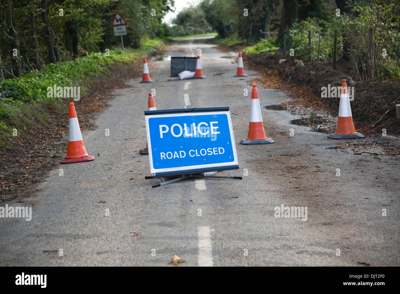 Police Road Closed Sign High Resolution Stock Photography and Images ...