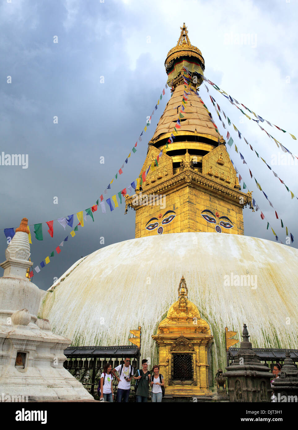 Stupa Swayambhunath, Kathmandu, Nepal Stock Photo - Alamy
