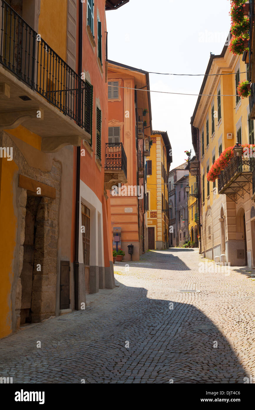 Italian street in Liguria Stock Photo - Alamy
